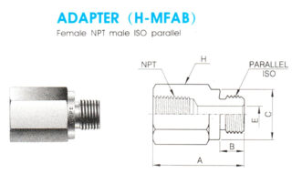 Adapter (H-MFAB) – Female NPT To Male ISO Parallel – Batam Niaga Perkasa